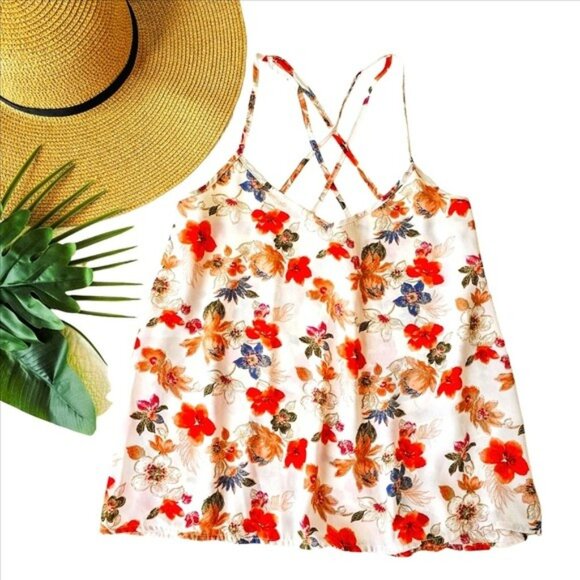 Hollister | Tops | Hollister Womens Floral Strappy Cami Tank Top Boho ...